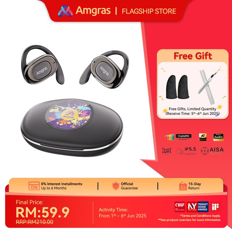 Amgras OpenEcho Ⅵ Ultra Smart earphone bluetooth Air Conduction ...