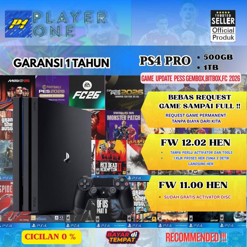 PS4 PRO HEN FW11.00 & FW12.02 Offline Permanent H3N GARANSI 1TAHUN ...
