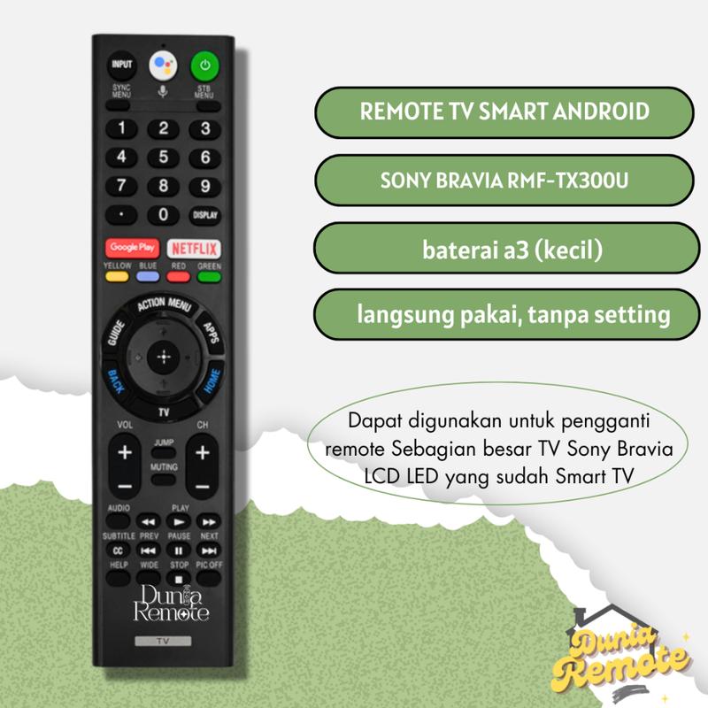 Remot Remote TV SONY BRAVIA Android Smart LED LCD RMF-TX300U - Shop ...