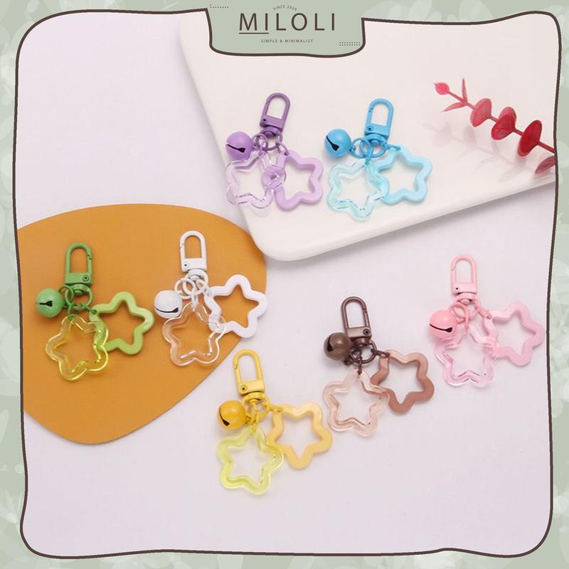 [MILOLI] 1Pcs Gantungan Kunci STARS CHAIN WITH BELL Keychain - Shop ...