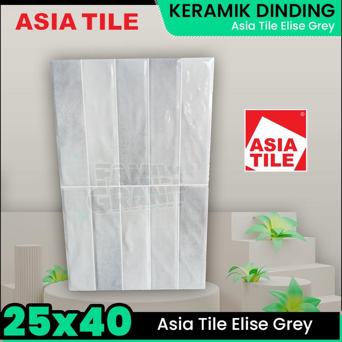 Jual Keramik Dinding 25x40 Asia Tile Elise Grey Wall Tile Motif Kotak ...