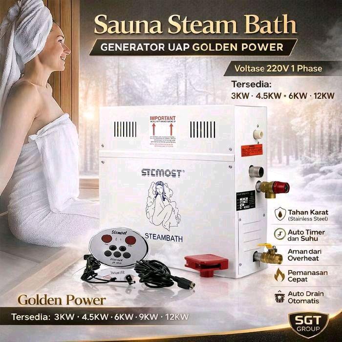 Jual Steam Generator Sauna Bath Machine 15KW Golden Power Japan Mesin ...