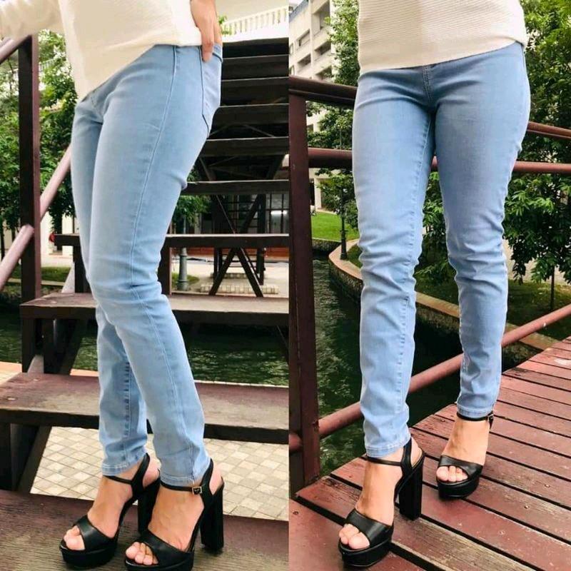 Ladies Skinny jeans Ready Stock Denim shiny jeanswomen - TikTok Shop ...