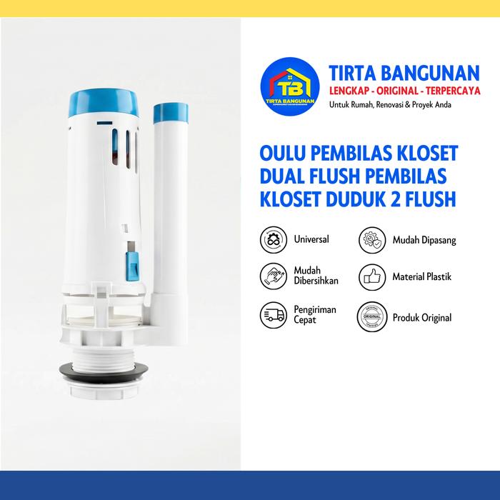 Promo OULU Pembilas Kloset Duduk 2 Flush Drat 2 1/2" Hemat Air Praktis ...