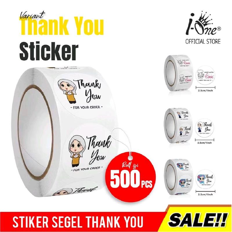 Sticker Label Makanan Ucapan Thank You For Your Order Roll isi 500pcs ...