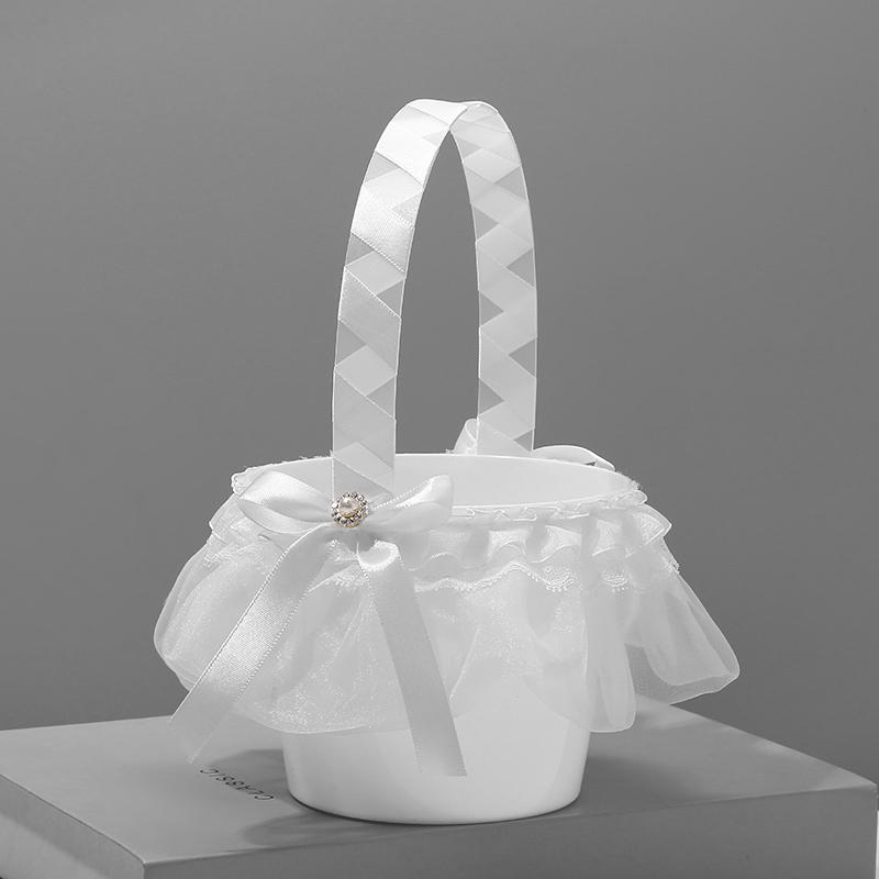 Bakul Bunga Hiasan Perkahwinan, Renda Tulle Putih Elegan, Sesuai ...