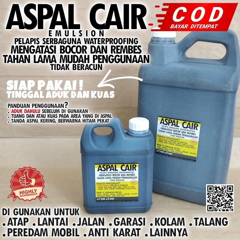 Aspal Cair Waterproof Siap Pakai Pelapis Atap Rumah Dak Beton Cor ...