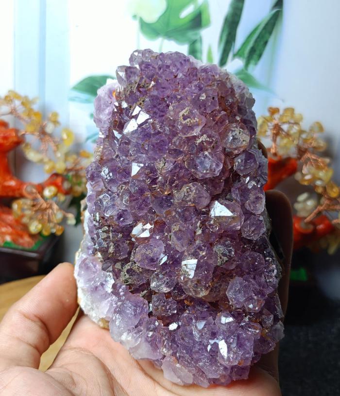 Jual Batu Natural Deep Purple Amethyst quartz Druzy Brazil (2 ...