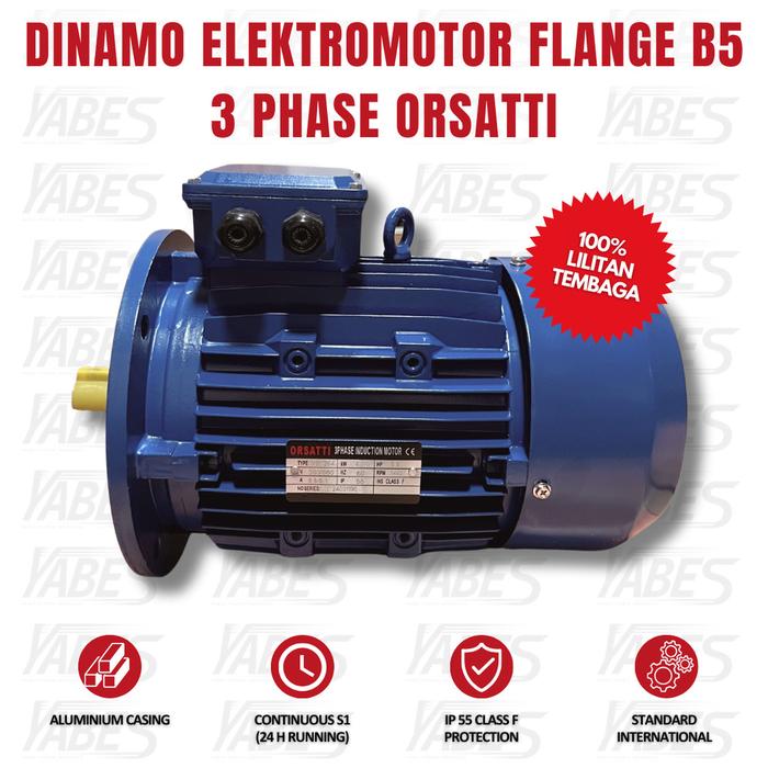 Jual Orsatti Dinamo Elektro Motor 3 Phase 380V Flange Body Aluminium B5 ...