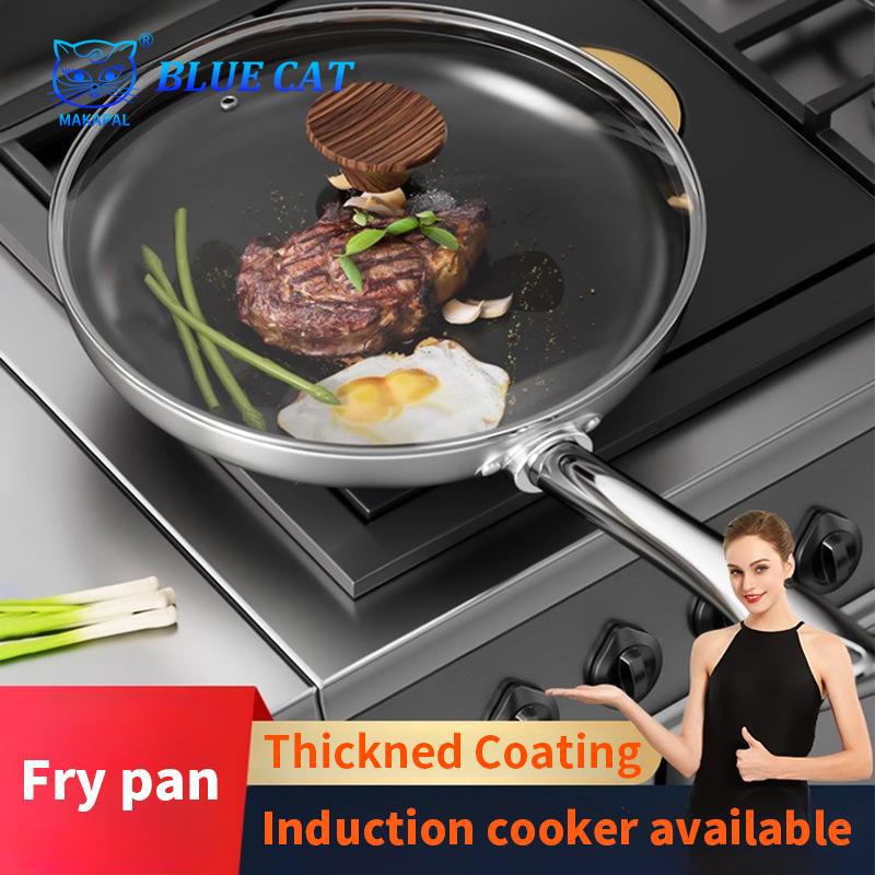 Blue Cat Frying pan stainless steel non-stick frying pan high - TikTok ...