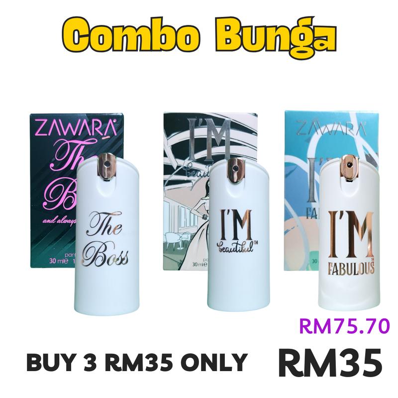COMBO BUNGA ZAWARA PERFUME WOMENS 30ML EDP TAHAN 24JAM - TikTok Shop ...