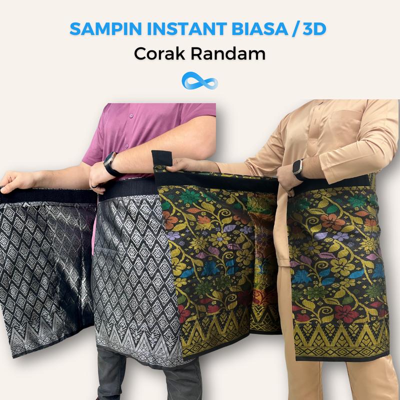 Sampin Instant Corak Randam 55 Inci 26-42 Waist Biasa And 3D - TikTok ...