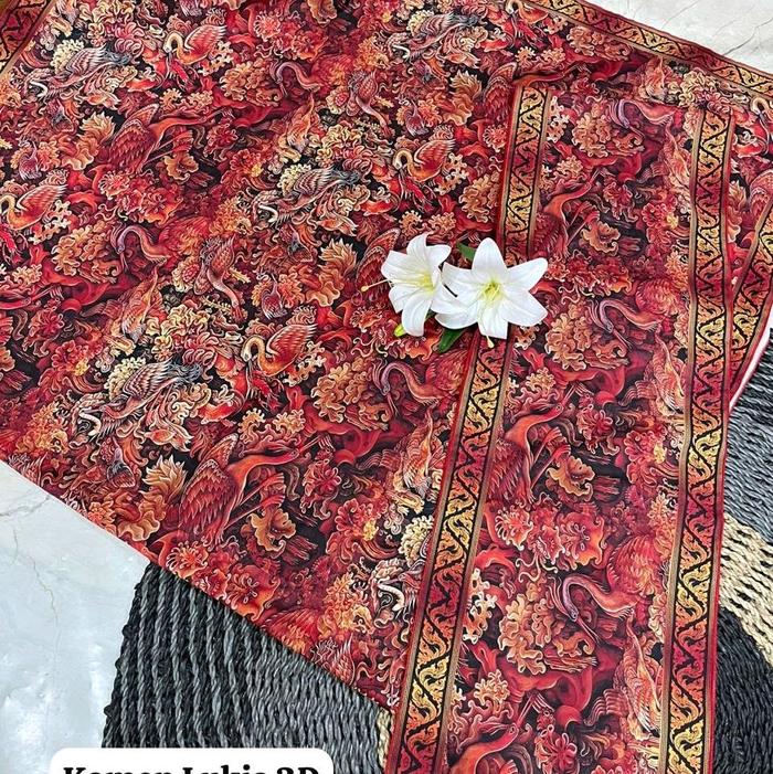 Jual Kamen Lukis Set Selendang bahan sutra creft setelan kebaya wanita ...