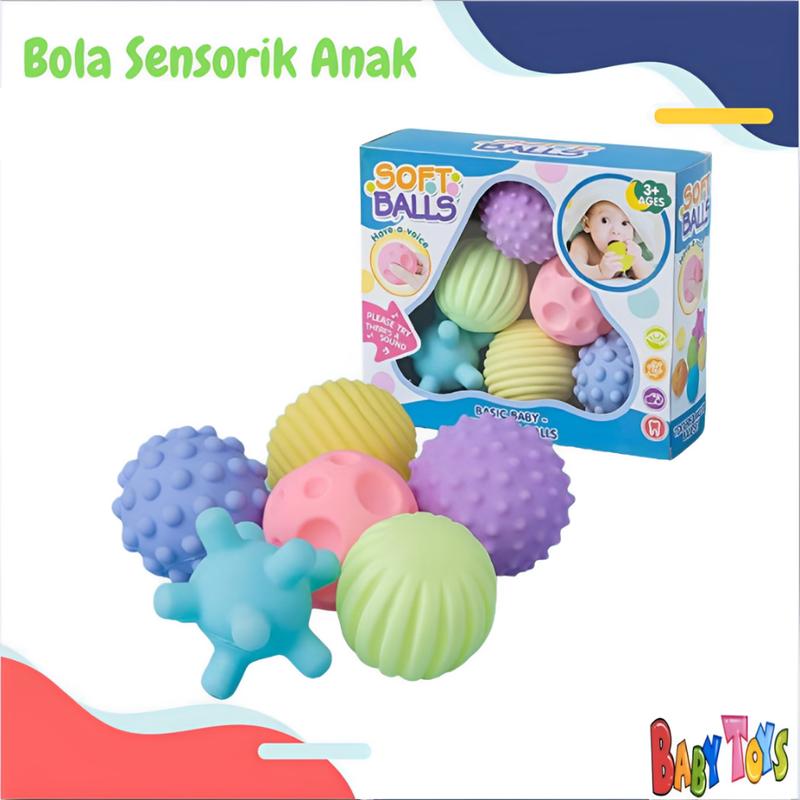 BabyToys Mainan Anak Bola Sensorik Motorik Bayi Bola Edukasi Soft ...