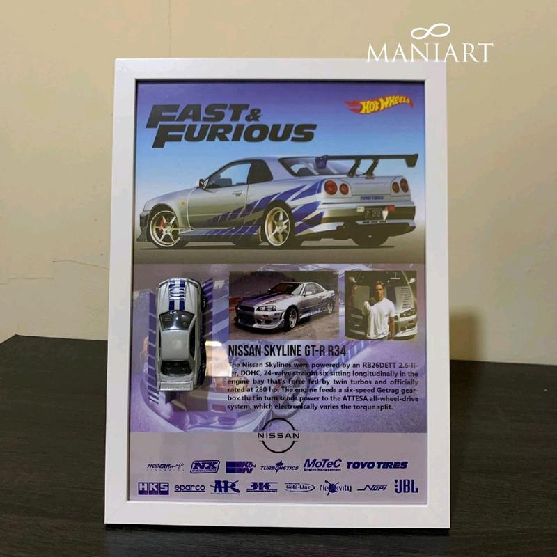 Fast and Furious Hot Wheels Poster Frame with Figure Car - Shop | Tokopedia