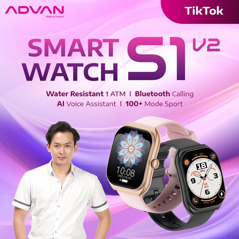 [Exclusive Steven Stenly] ADVAN Smartwatch S1 V2 AI Voice IPS 2.01 ...