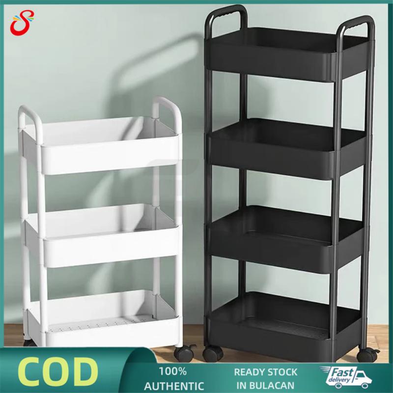 Trolley Cart Moving Rack Kitchen Storage Shelf 3 Tier Cabinets - TikTok ...