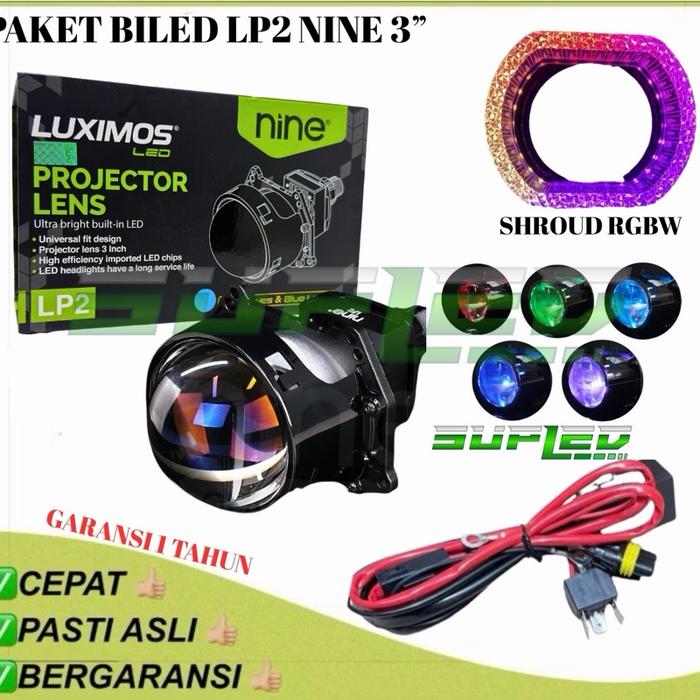Jual BILED NINE LP2 3 Inch 60Watt Projector Headlight Lens Car PAKET ...