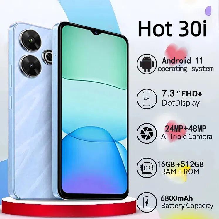 Mobile Phone Hot 30i 5G 7.3 Inch Mobile Phone Support Dual SIM - Shop ...