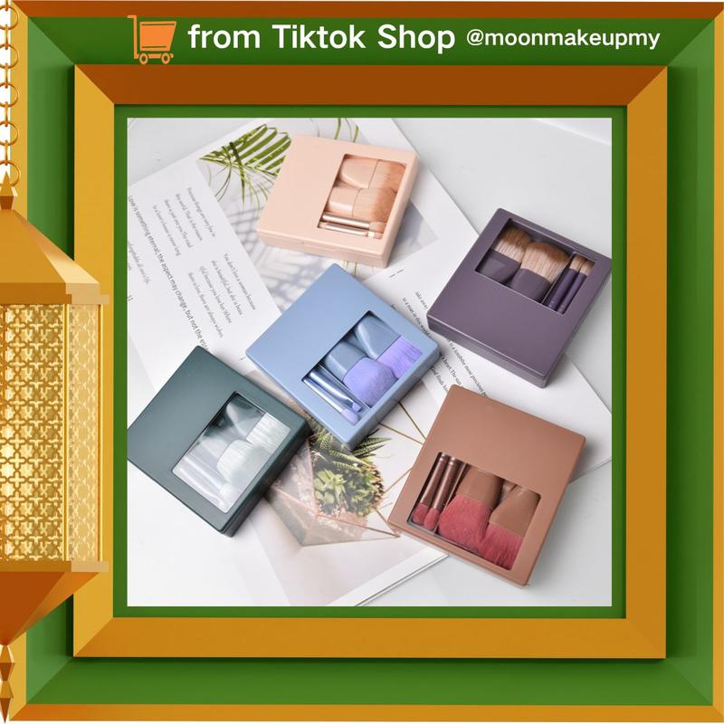 Makeup Set berus solek dengan cermin di dalam, 5 keping, termasuk ...