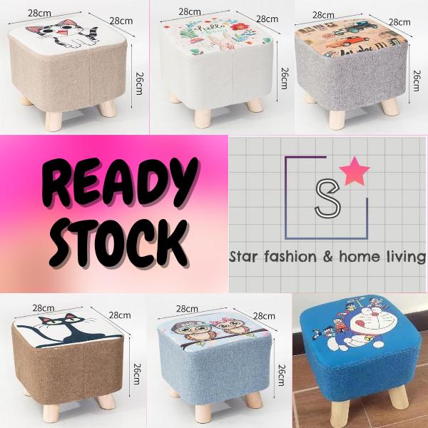 (Ready Stock) Bangku Kayu Mewah Segiempat 4 kaki Pelapik Kai - TikTok ...