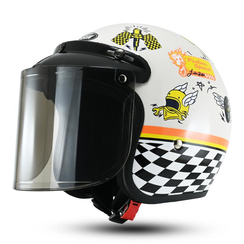 Helm Rsix Retro Bogo Pria Wanita SNI Terbaru Motif Piston Speed - Shop ...