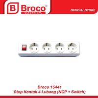Jual BROCO Stop Kontak 4 Lubang Non Child Protection + Switch Colokan ...