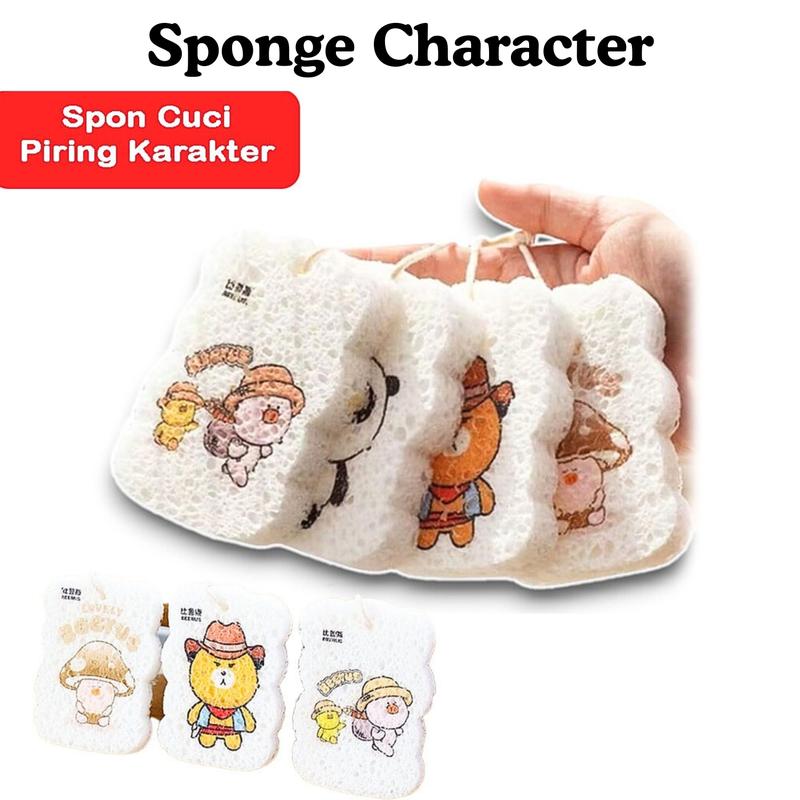 Spons Busa Karakter GEPENG MEKAR KENA AIR Cuci Piring Character - Shop ...
