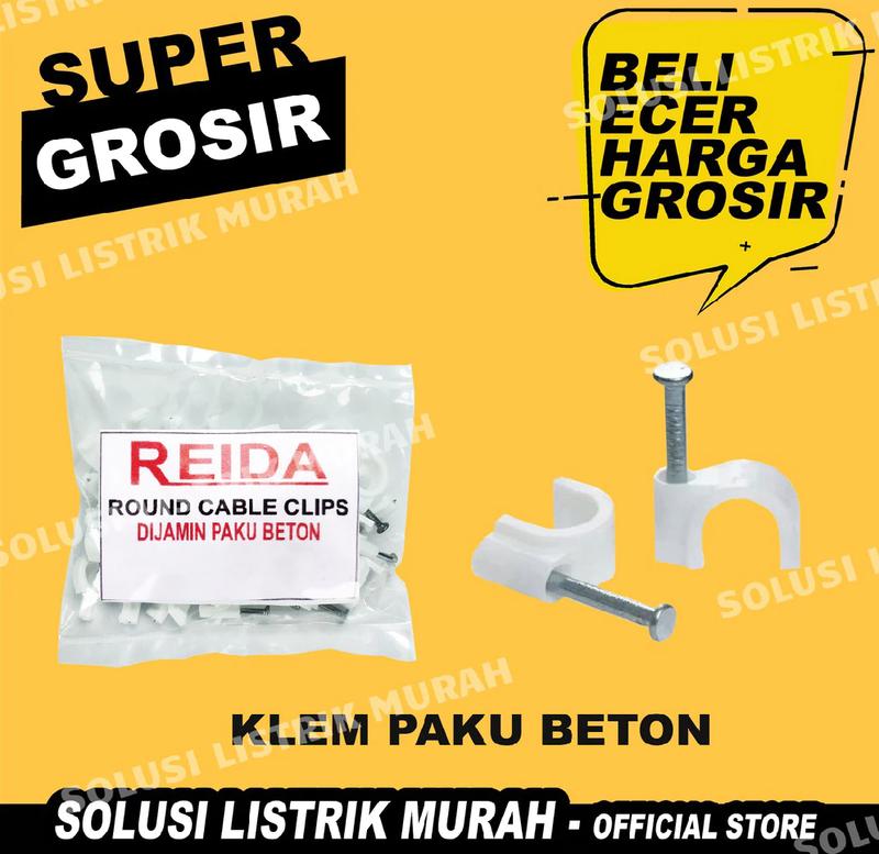 Klem Kabel 17 mm 12 mm 10 mm 9 mm 8 mm 7 mm 6 mm REIDA Paku Beton ...