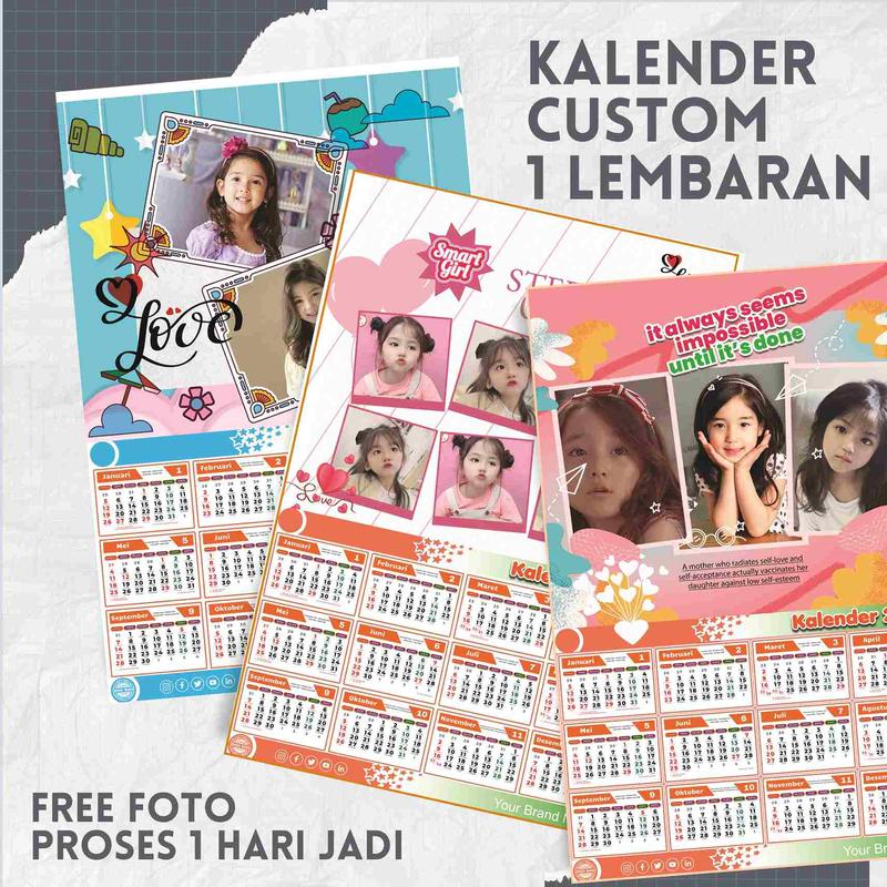 Kalender Dinding Custom 2025 1 Lembar - Desain Sendiri Foto - Shop | Tokopedia