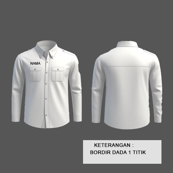 Jual KEMEJA PDL WARNA PUTIH LENGAN PANJANG CUSTOM BORDIR - BORDIR 3 ...