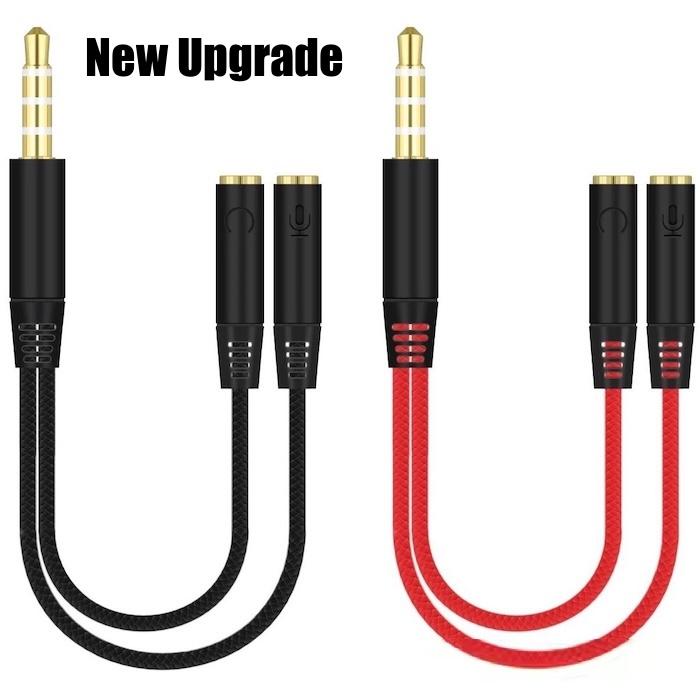 Jual 1 Male 2 Female Splitter Cable Audio Microphone 2 in 1 Jack 3.5mm ...