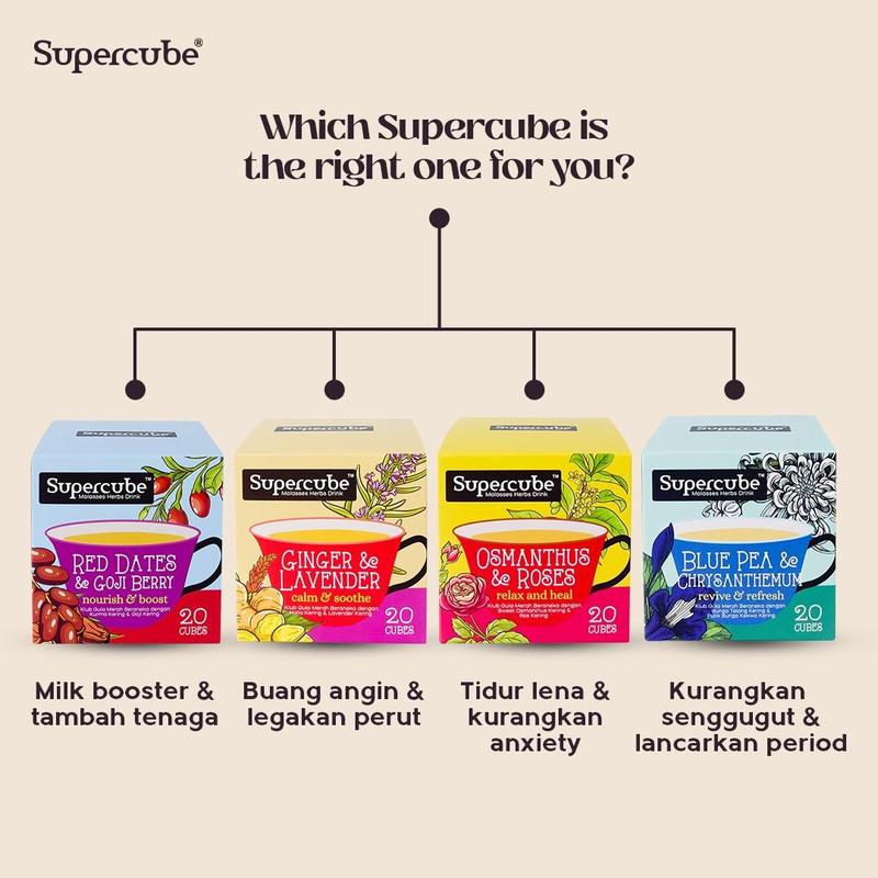 [SINGLE BOX] Supercube Herb Drinks [Herbal Tea with Black Sugar - TikTok Shop Malaysia