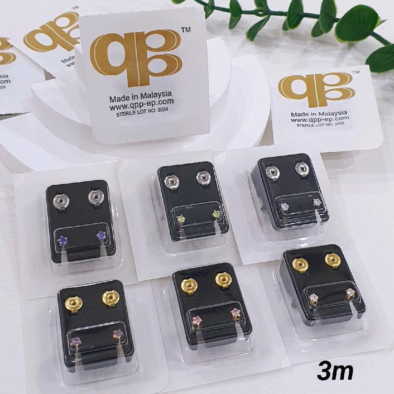 Gold Plated/Stainless Steel #3mm(QPP Ear Piercing Earrings)Subang ...