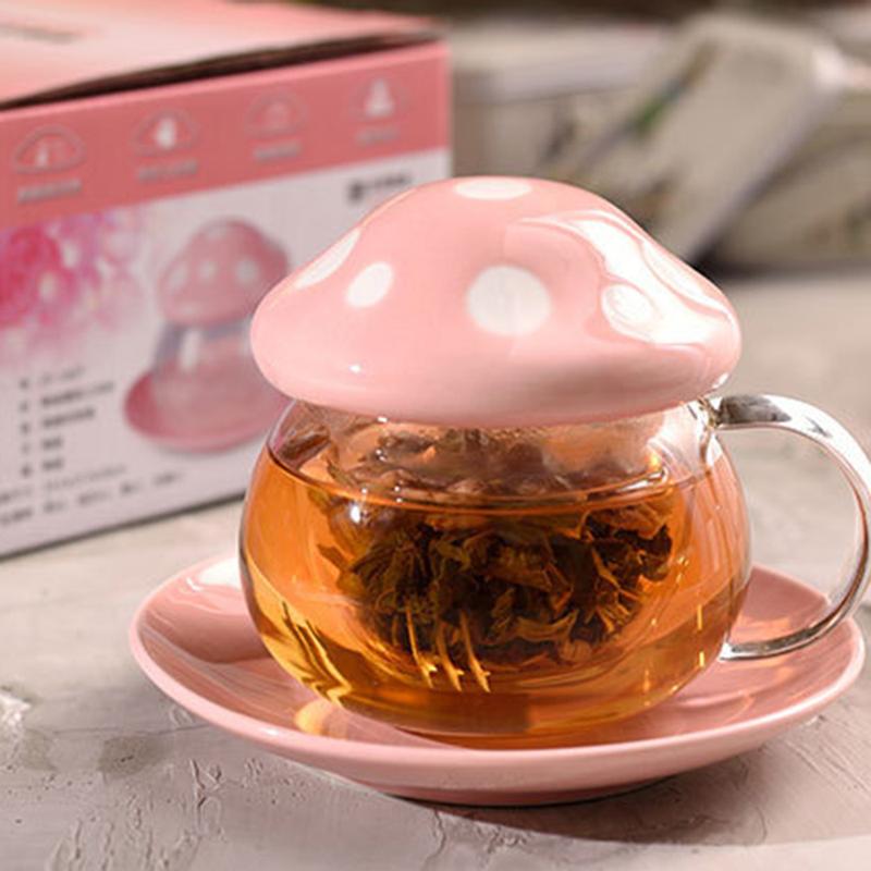 Adorable Mushroom Ceramic Tea Infuser Cup - Perfect for Filtered ...