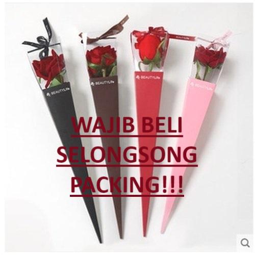 Single rose box / plastik bunga satuan / kertas bunga / barang florist ...