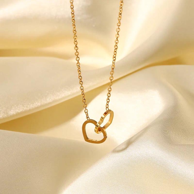 Nick Lace Titanium Steel Heart Pendant Necklace – Fade-Resistant ...