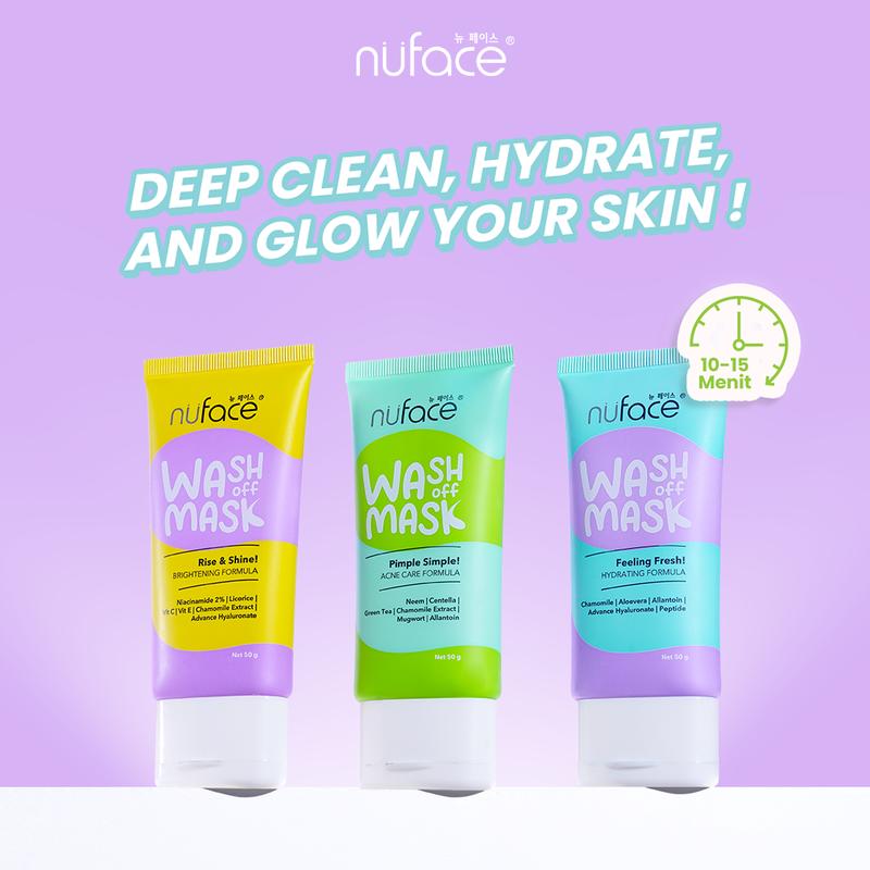 [BBD] Nuface Wash Off Mask 50gr | Masker Wajah Kulit Berjerawat / Kusam ...