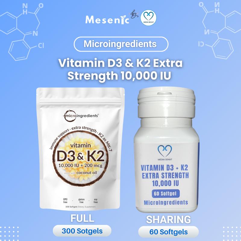 Microingredients Vitamin D3+K2 10,000IU Softgel - Shop | Tokopedia