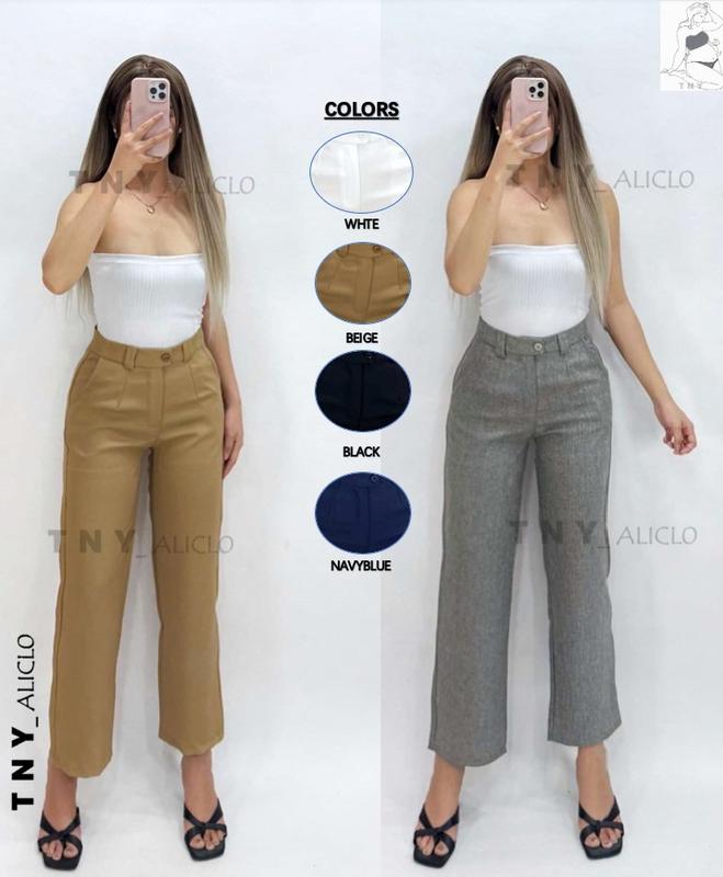 #6044 Straightleg Slacks Pants Pleated Baston Trouser Pants Casual ...