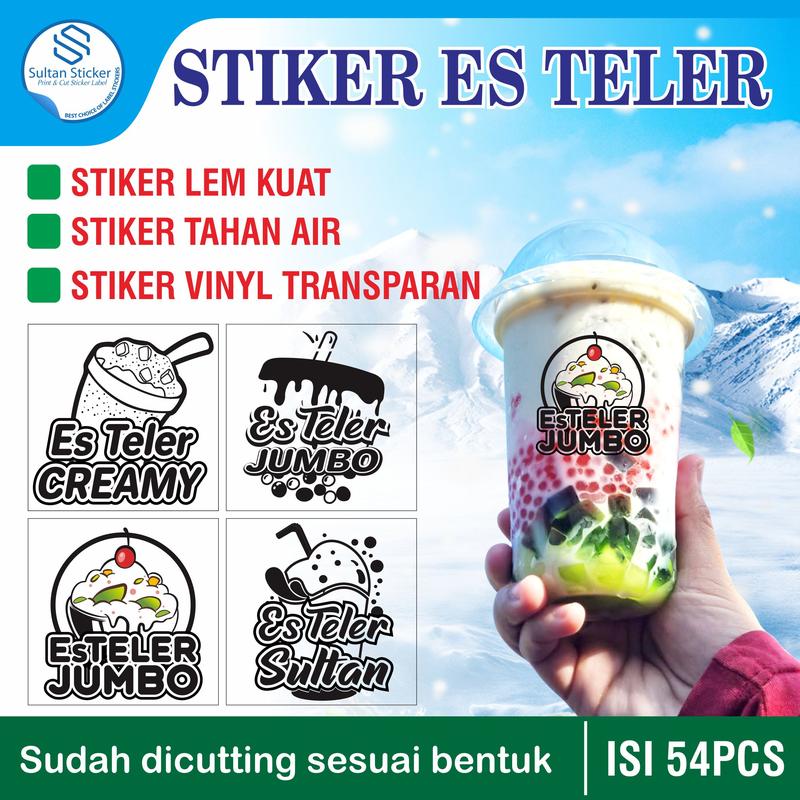 STIKER LABEL ES TELER / STIKER TRANSPARAN / STIKER CUP DAN BOTOL - Shop ...