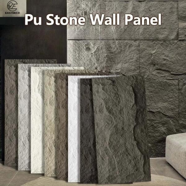 PU stone wall 4x2ft wainscoting wall decoration living hall bathroom ...