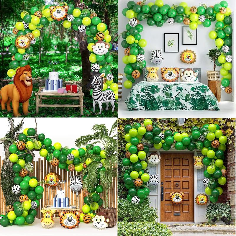 Set Belon Tema Haiwan Hutan Primitif, 99pcs, Belon Harimau Hutan ...