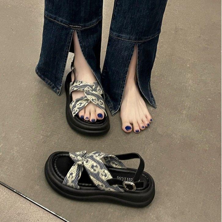 Sandal Platform, Untuk Wanita, Gaya Elegan, Tali Roman, Koleksi ...