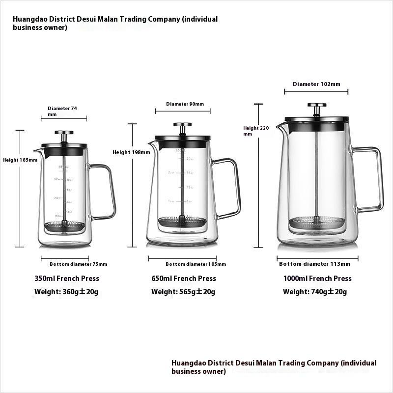 Household French pressure double-layer filter coffee utensil - TikTok ...