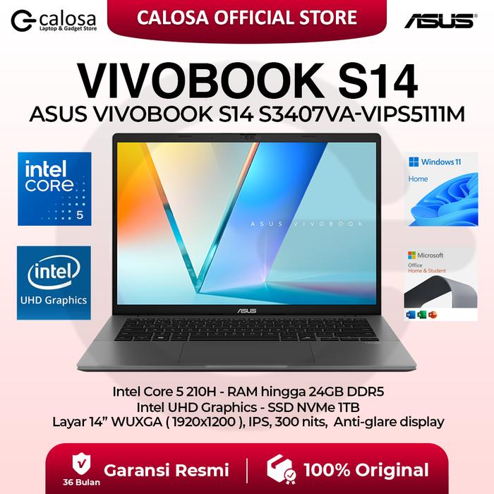 Promo Asus Vivobook S14 S3407VA Intel Core Ultra 5-210H RAM 16GB 1TB ...