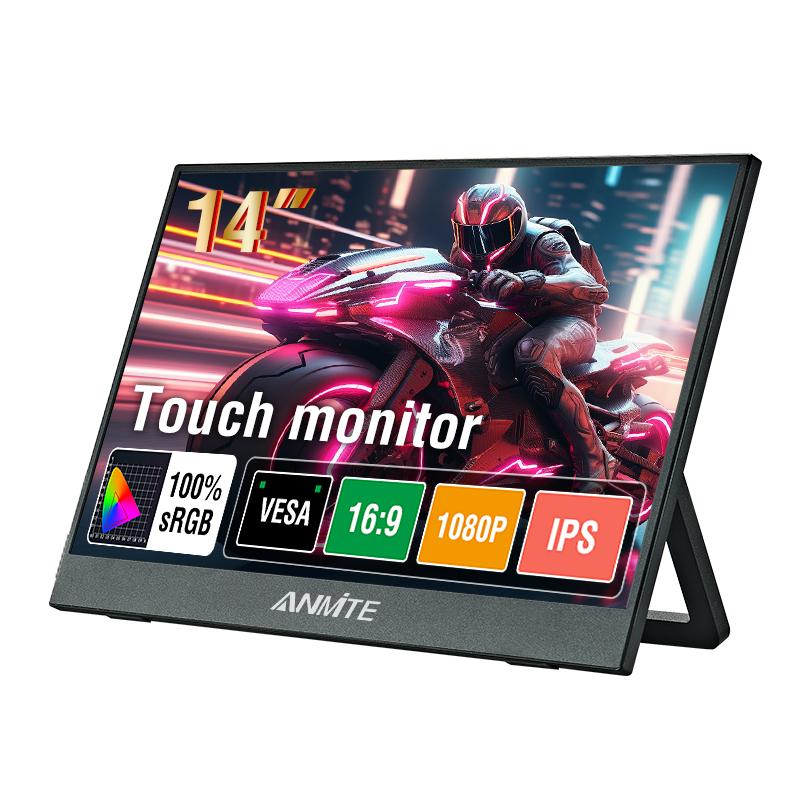 Monitor Sentuh Mudah Alih, Anmite, 14-Inci, Resolusi 1080P, HDR ...