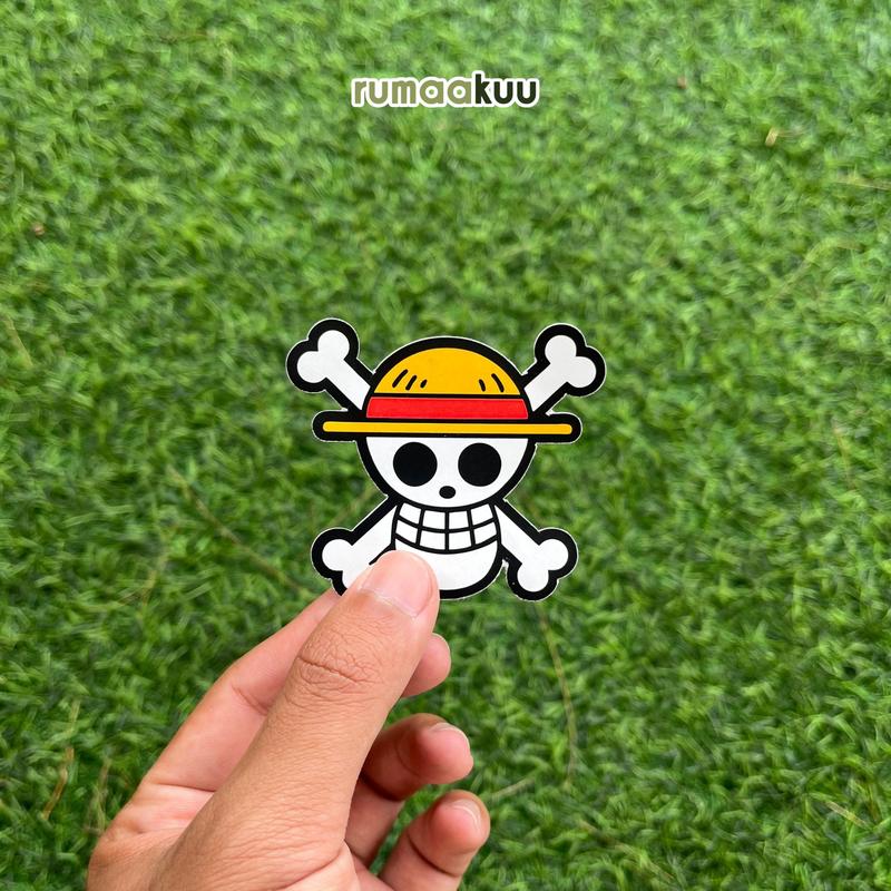 Rumaakuu Stiker One Piece Luffy Jolly Roger – Vinyl Full Color - Shop ...