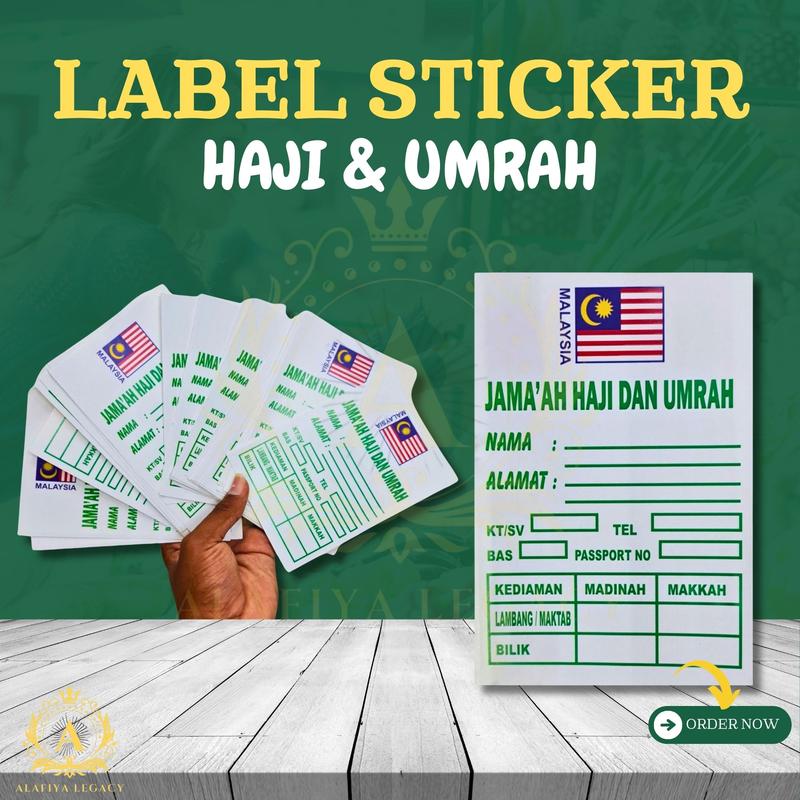 Sticker Pelekat Travel Umrah Haji Label Beg Besar (9.8 cm x 15cm ...