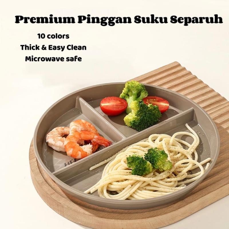 22cm Plastik Pinggan Suku Separuh Diet Plate Pinggan Diet Pinggan ...